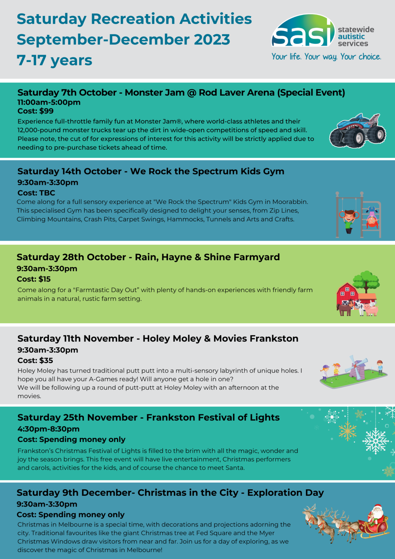 Camps/Recreation/Adventure - SASI statewide autistic services