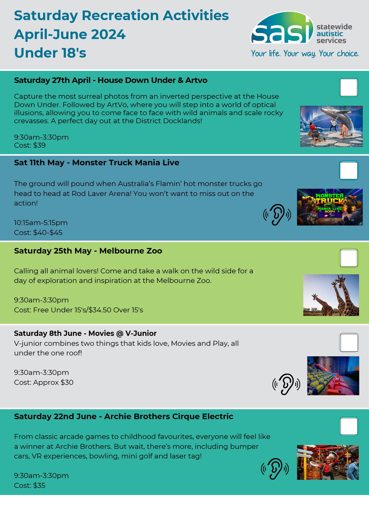 Camps/Recreation/Adventure - SASI statewide autistic services